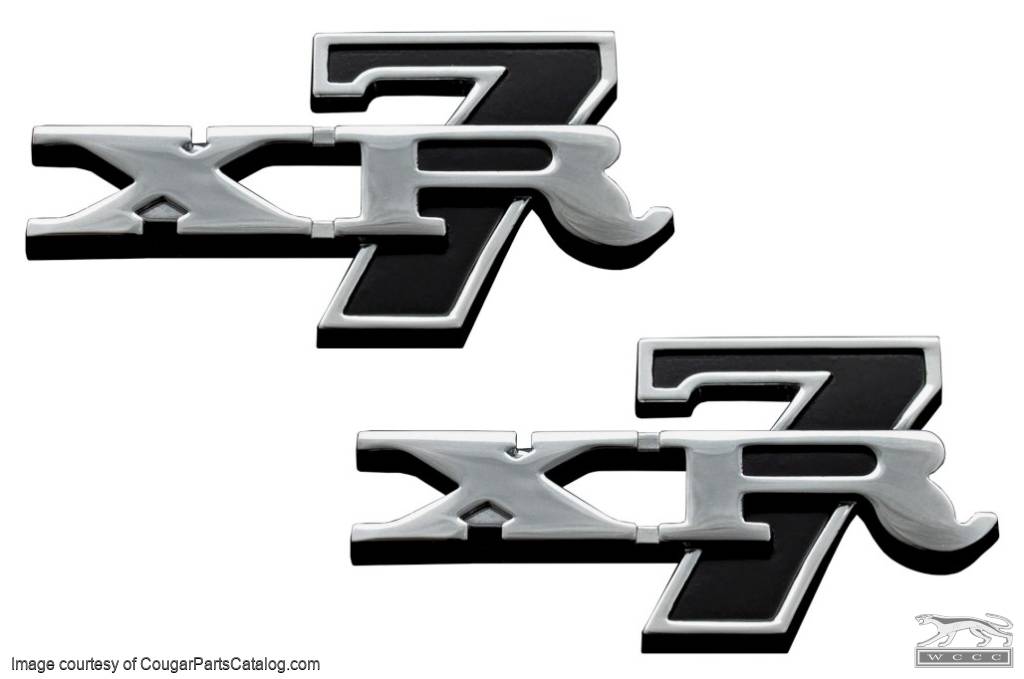 Emblems - XR7 - C Pillar - PAIR - Repro ~ 1967 - 1968 Mercury Cougar ...