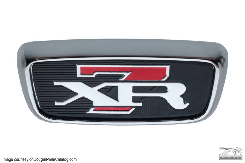 Trunk Lock Cover Plate - w/ NOS XR7 Decal - Repro ~ 1968 Mercury Cougar ...