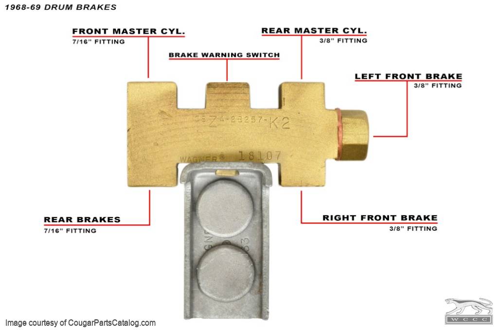 Brake Distribution Block - Drum Brakes - Used ~ 1968 - 1969 Mercury ...